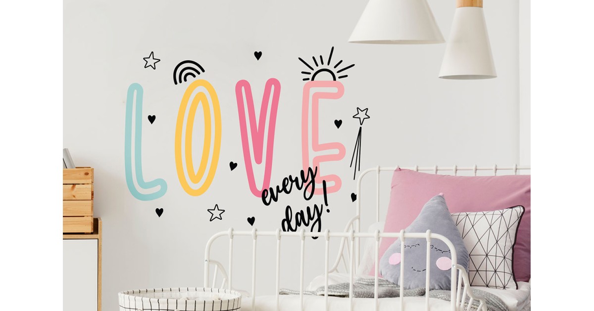 LOVE EVERY DAY - ΑΥΤΟΚΟΛΛΗΤΟ ΤΟΙΧΟΥ