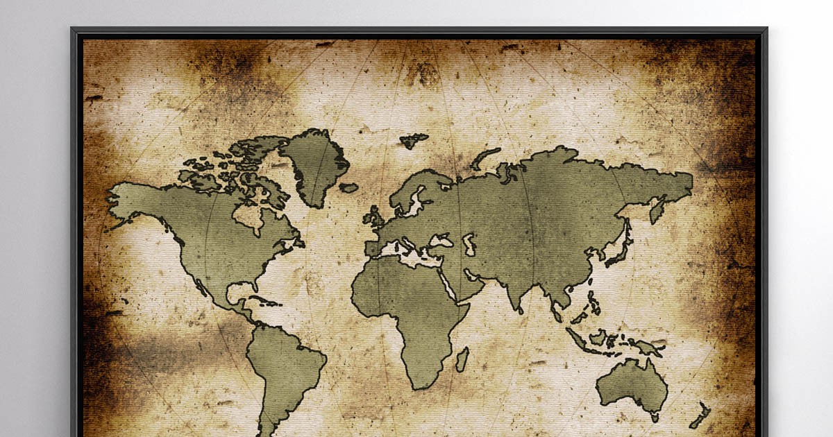 BURNED OLD MAP - ΠΙΝΑΚΑΣ ΚΑΜΒΑΣ