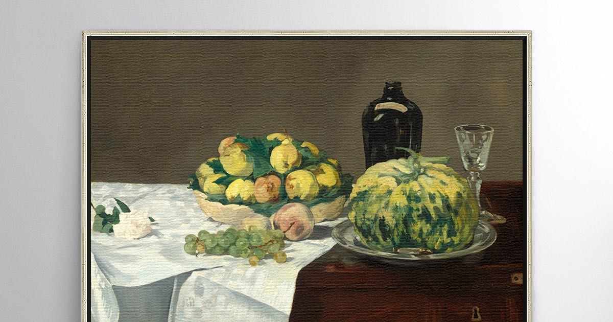 STILL LIFE WITH MELON AND PEACHES - EDOUARD MANET - ΠΙΝΑΚΑΣ ΚΑΜΒΑΣ