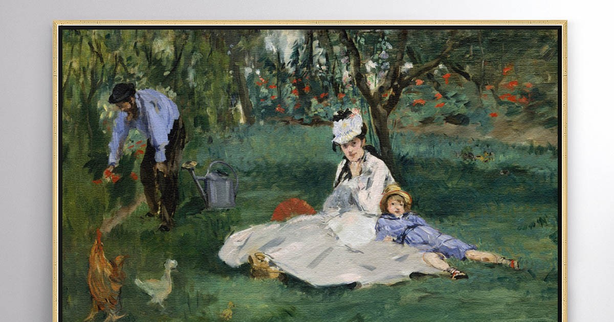 THE MONET FAMILY IN THEIR GARDEN - EDOUARD MANET - ΠΙΝΑΚΑΣ ΚΑΜΒΑΣ