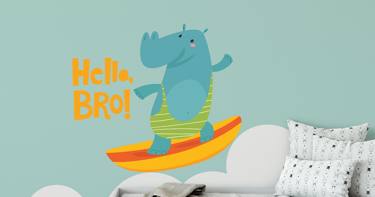 HIPPO HELLO BRO! - ΑΥΤΟΚΟΛΛΗΤΟ ΤΟΙΧΟΥ